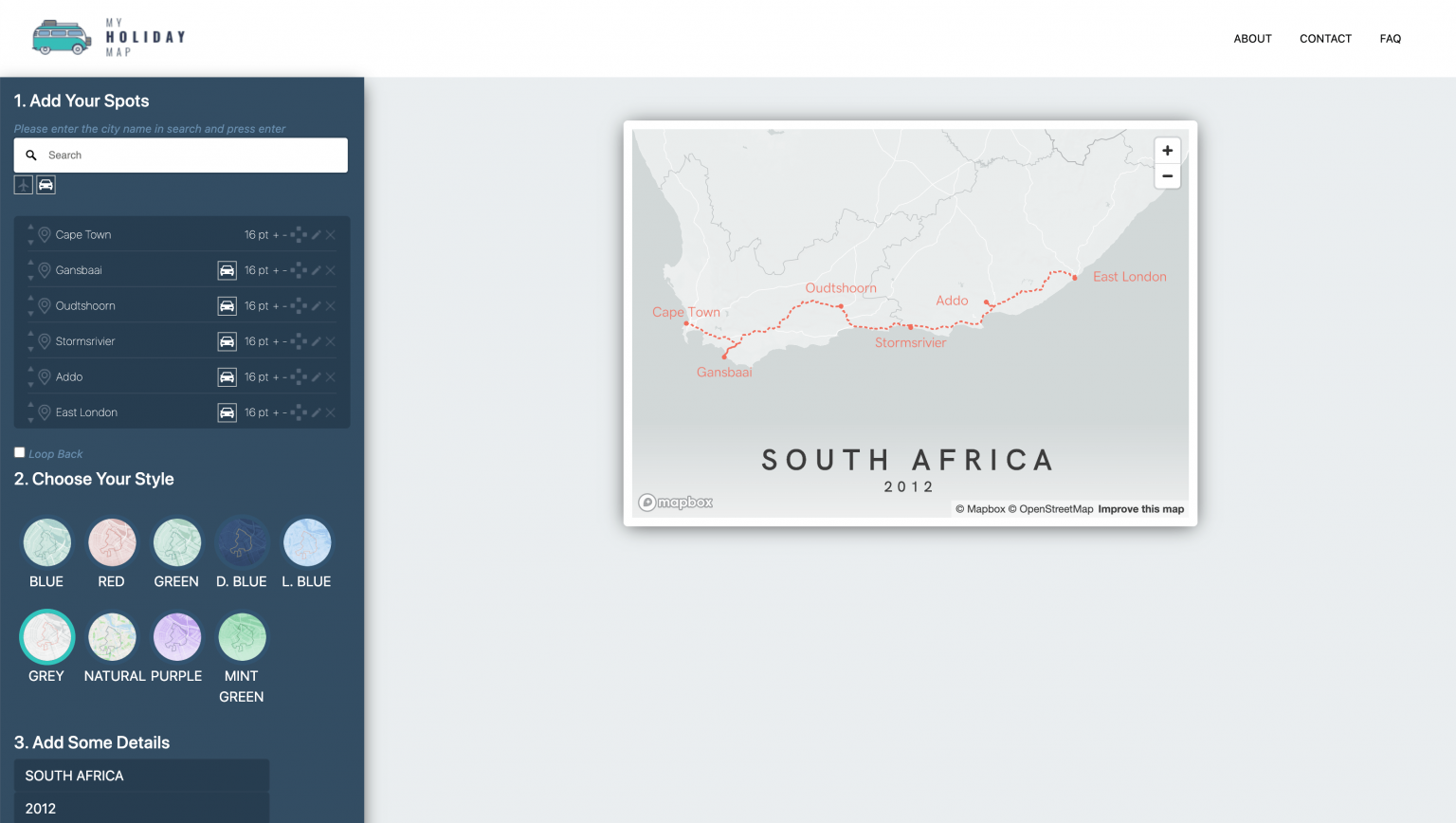 🗺My Holiday Map | Create your own travel map